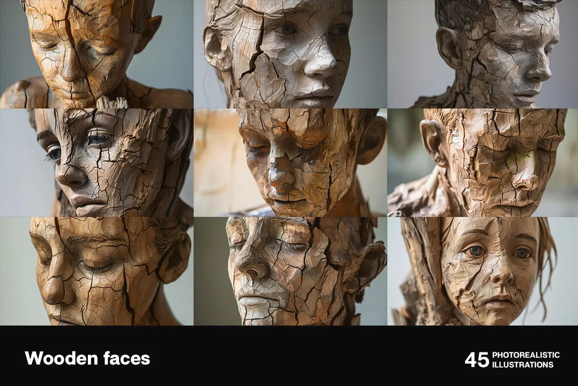 Wooden Faces People - YouWorkForThem