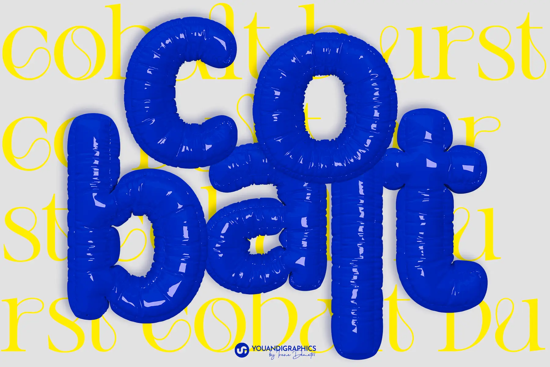 Cobalt Burst 3D Letters Font Graphics - YouWorkForThem