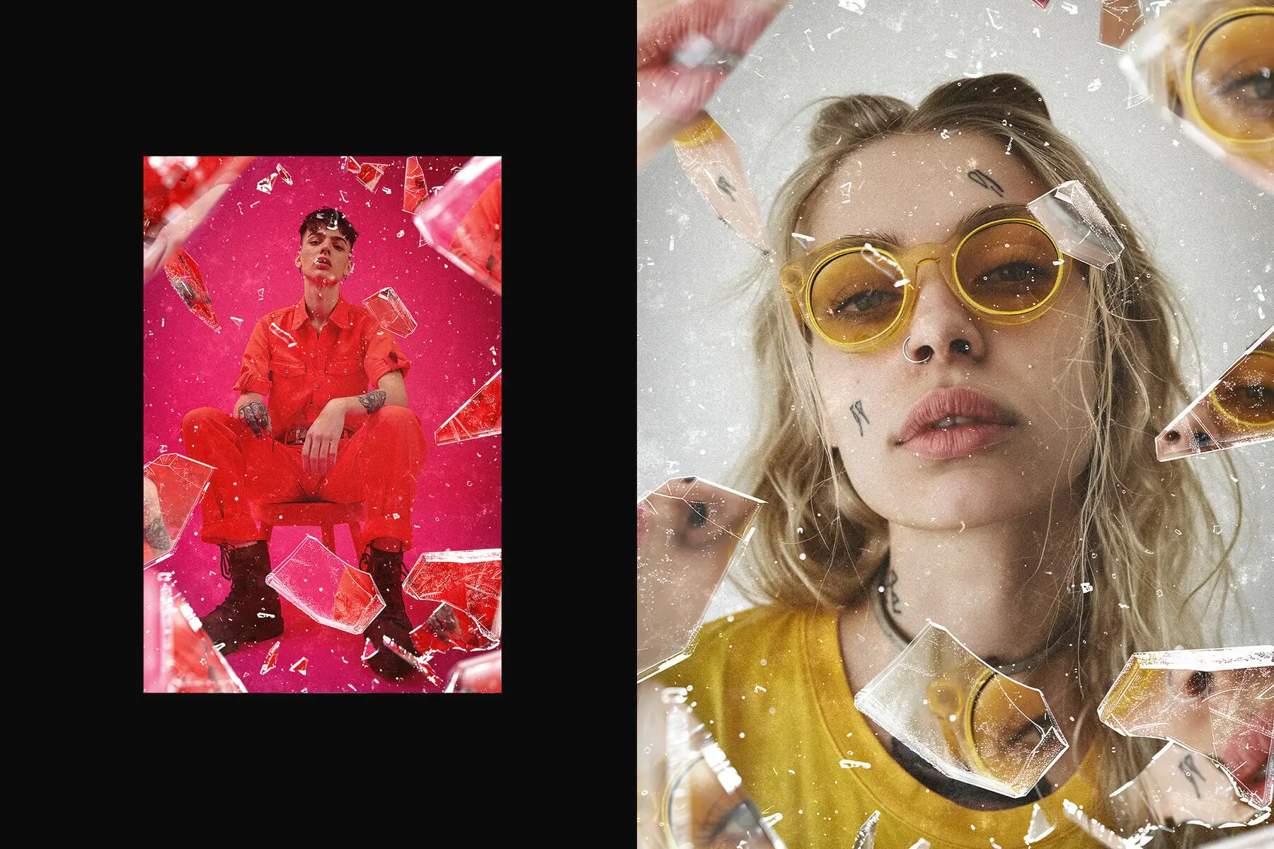 Shattered Glass Pieces Photo Effect - YouWorkForThem