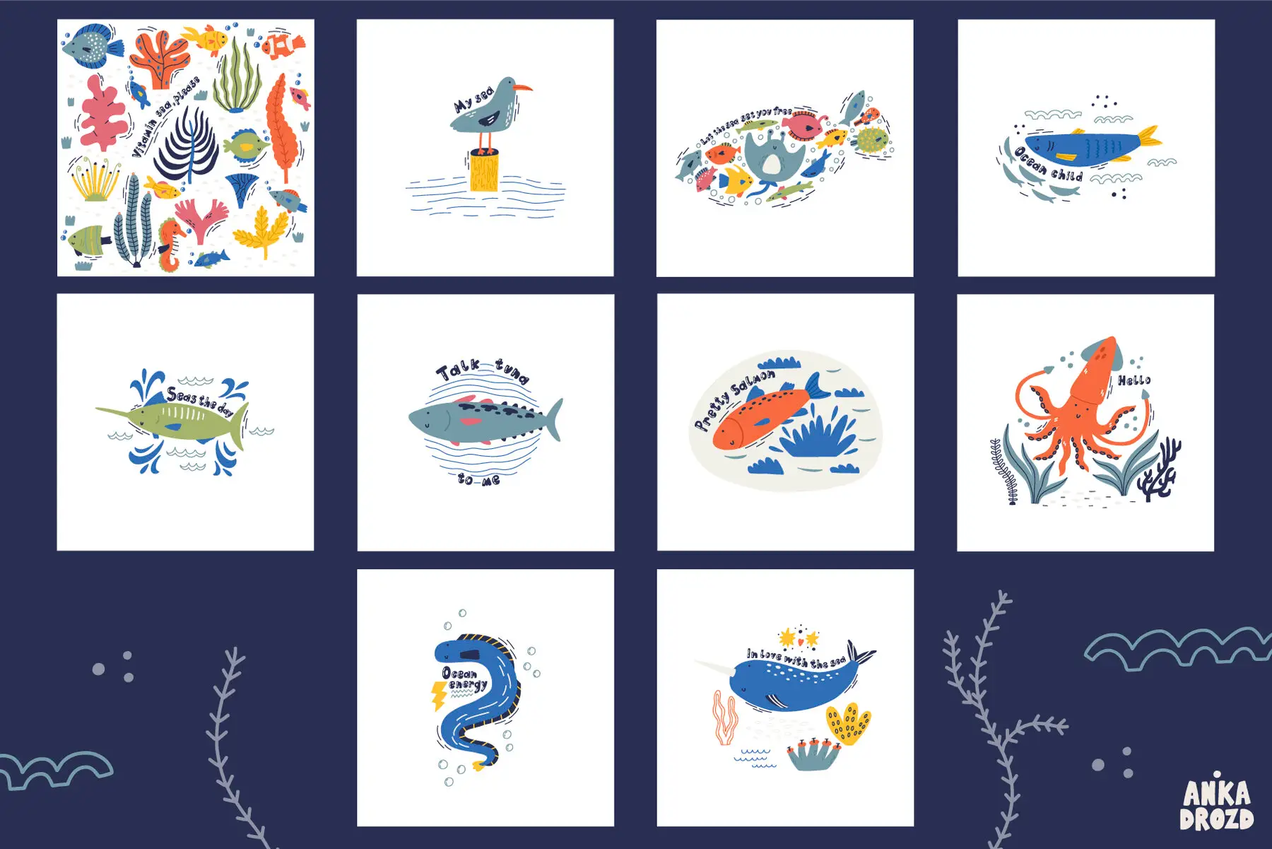 Aquatic Life Graphics - YouWorkForThem