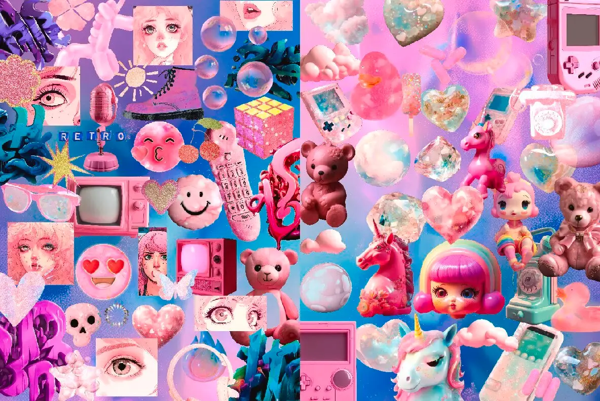 Tweencore 2000s Aesthetics Illustrations - YouWorkForThem