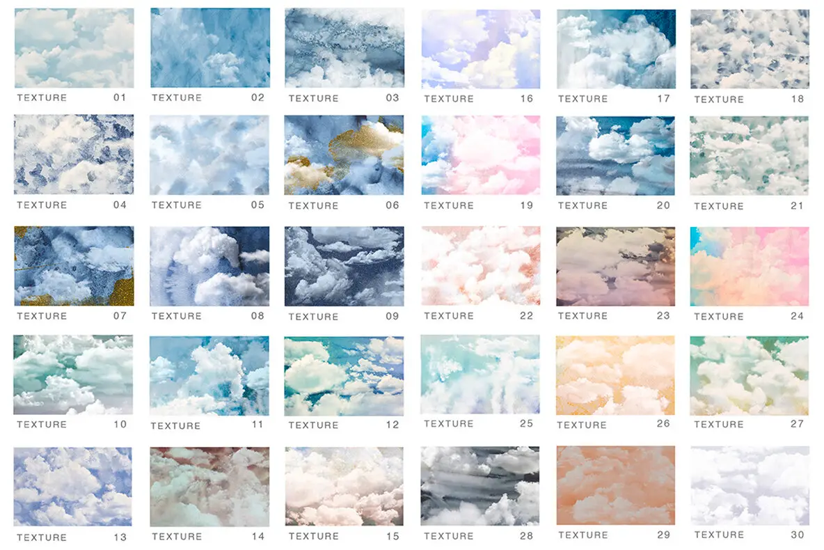 Cloudy Watercolor Abstract Textures Graphics - YouWorkForThem