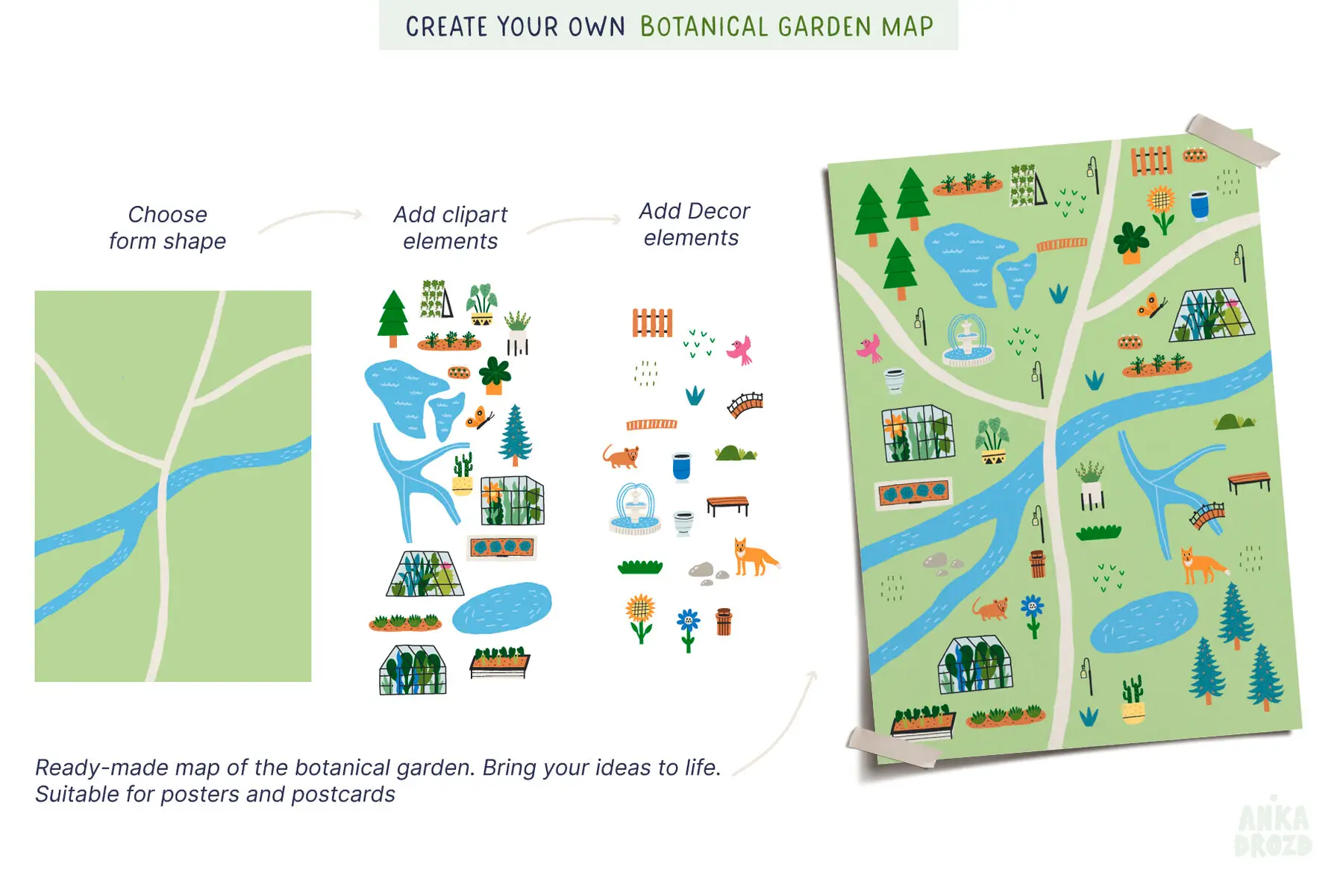 Botanical Garden Map Graphics - YouWorkForThem