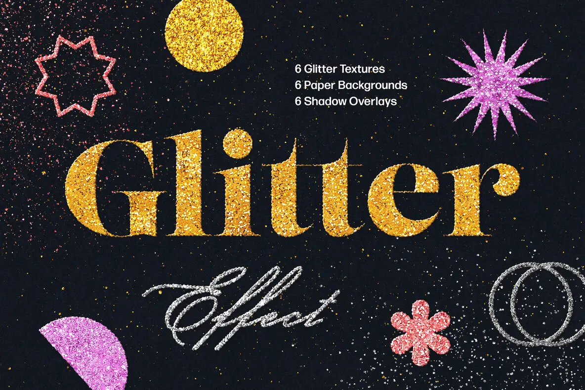 Sparkling Glitter Text Logo Effect Graphics - YouWorkForThem
