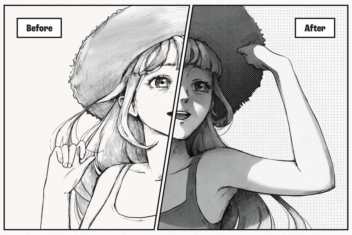 Manga Brushes Photoshop Bundle - YouWorkForThem