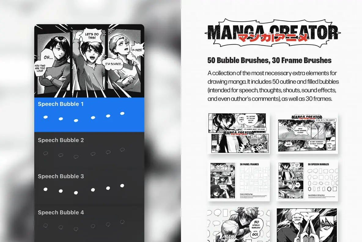 Manga Brushes Photoshop Bundle - YouWorkForThem