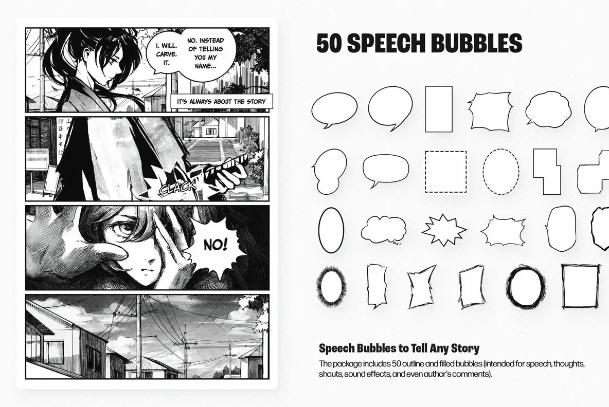 Manga Brushes Photoshop Bundle - YouWorkForThem