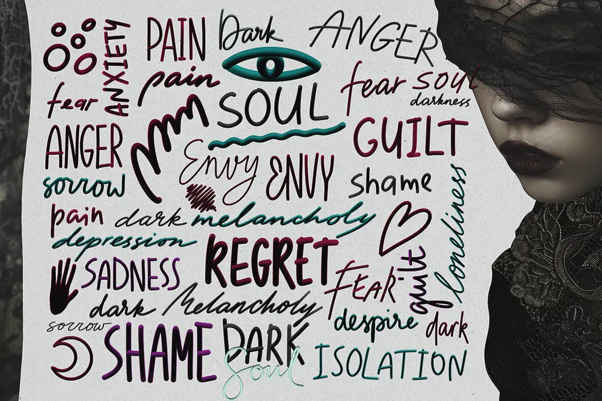 Dark Side Of The Soul Mixed Media Collage Pack Graphics - YouWorkForThem