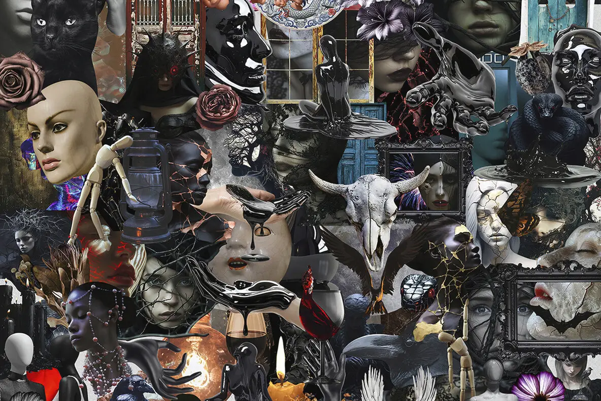 Dark Side Of The Soul Mixed Media Collage Pack Graphics - YouWorkForThem