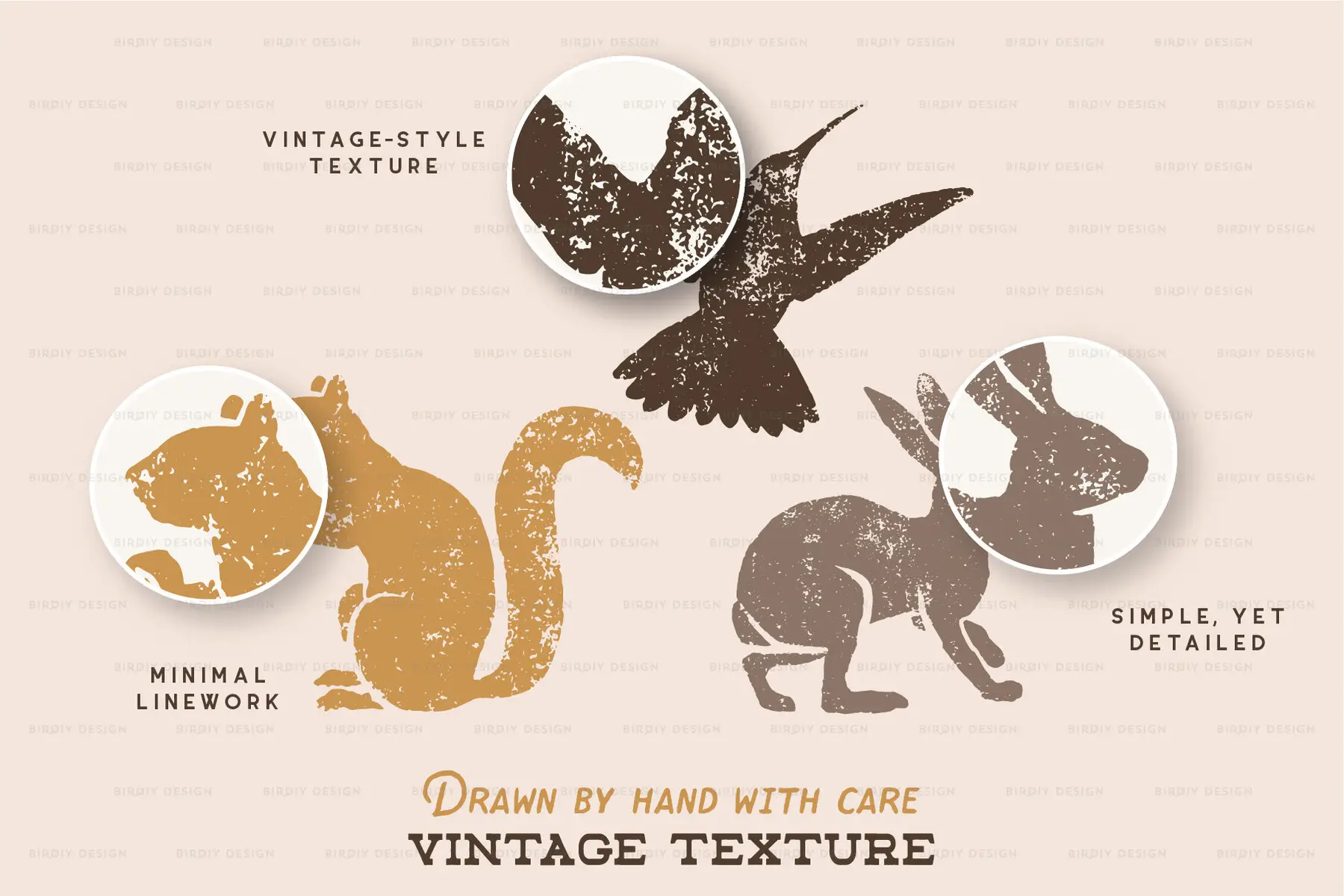 Forest Animal Icons Hand Drawn Set Graphics - YouWorkForThem