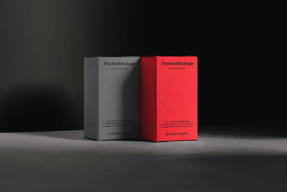 Embossed Boxes Mockup PMBM25 Graphics - YouWorkForThem
