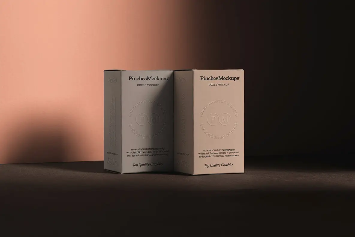 Embossed Boxes Mockup PMBM25 Graphics - YouWorkForThem