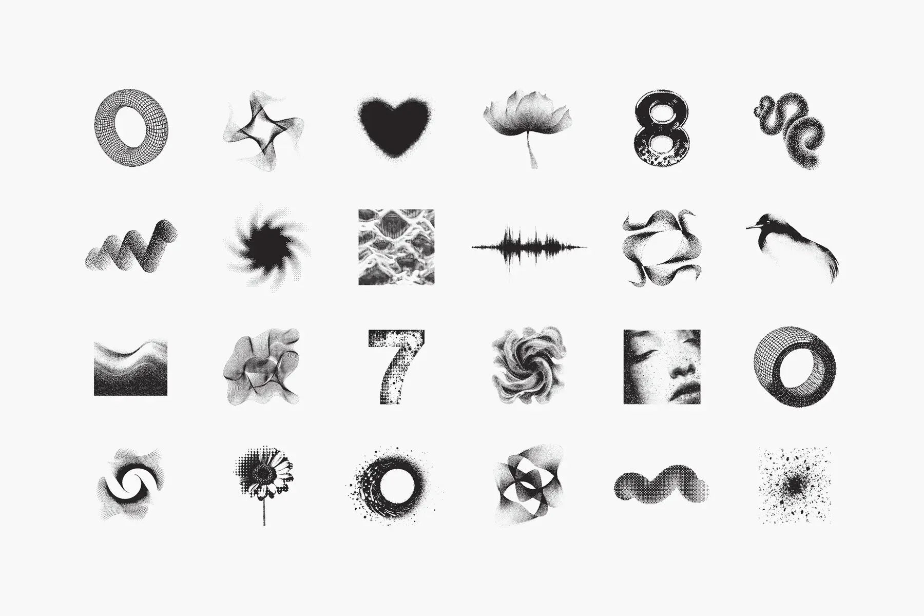 Dithering Bitmap Vector Shapes Collection Graphics - YouWorkForThem