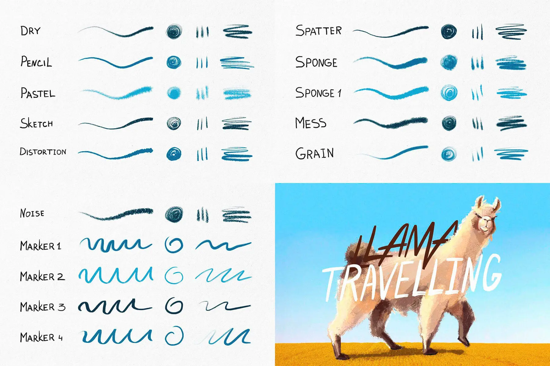 18 in 1 Procreate Brushes Bundle - YouWorkForThem