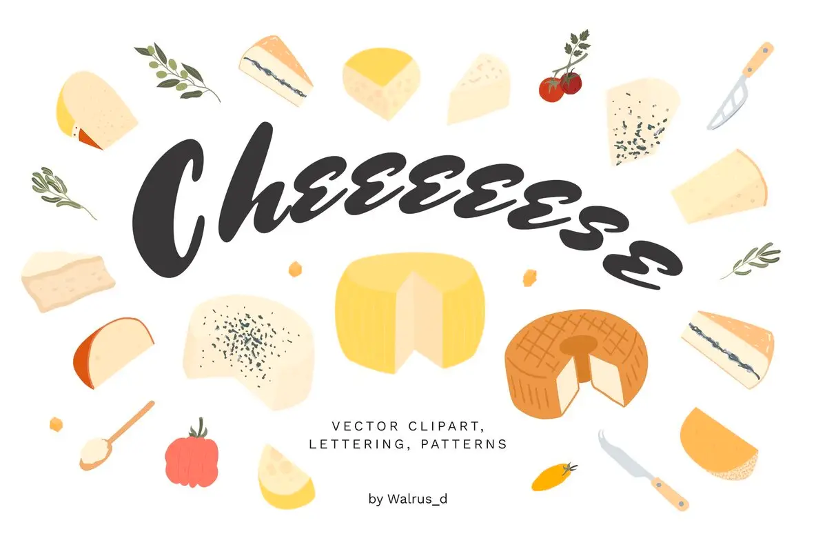 Cheese Illustrations Clipart Graphics - YouWorkForThem
