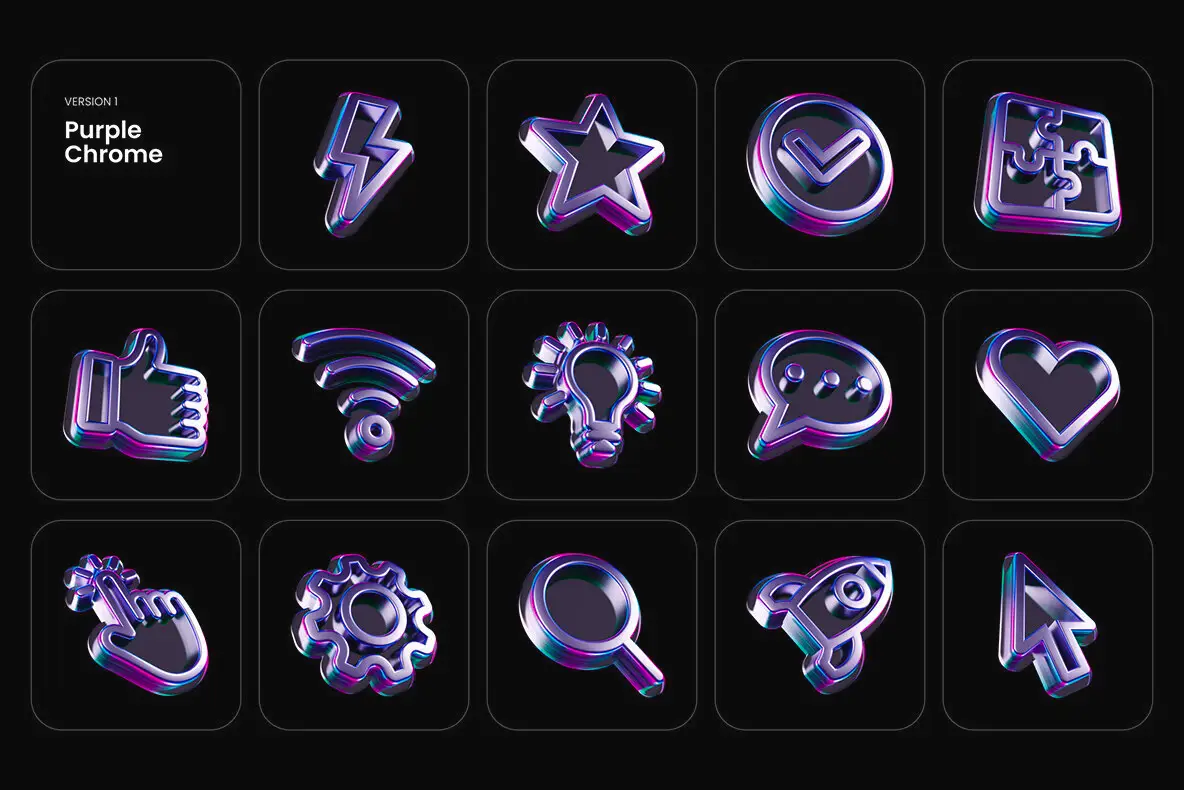3D Glossy Icons Graphics - YouWorkForThem