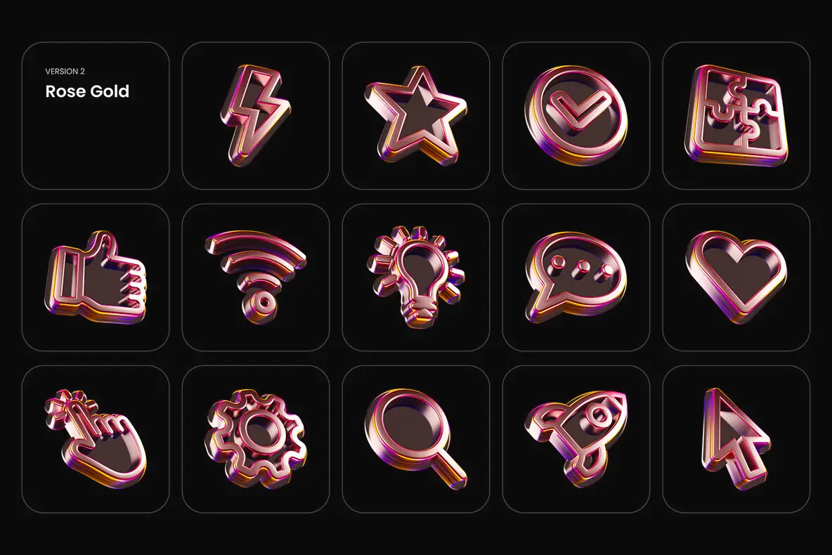 3D Glossy Icons Graphics - YouWorkForThem