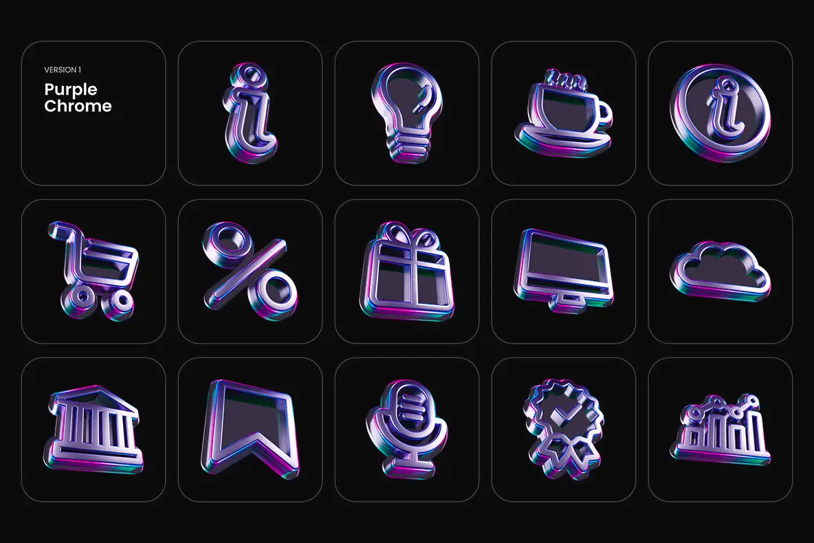 3D Glossy Icons Graphics - YouWorkForThem