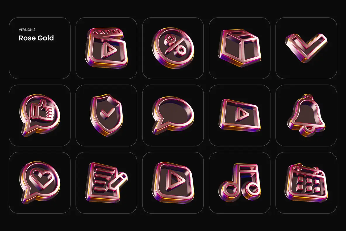 3D Glossy Icons 3D - YouWorkForThem