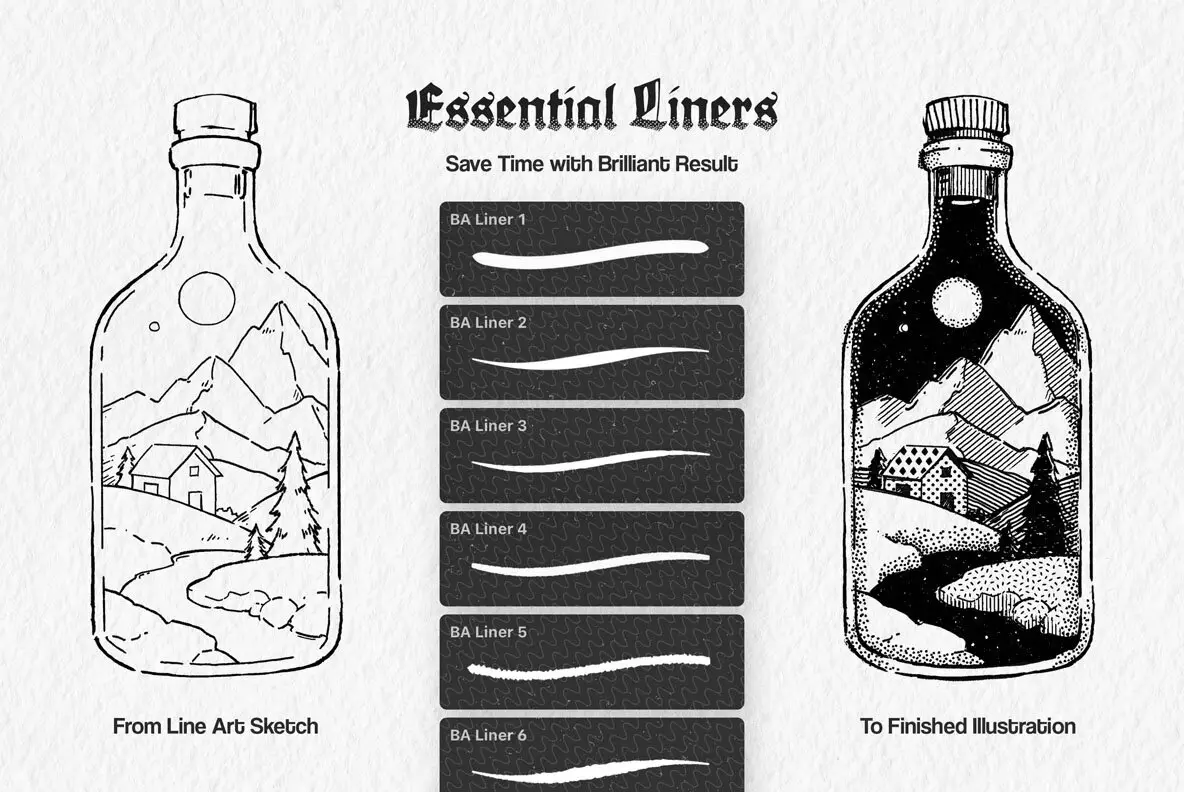 Illustrator Essential Liner Brushes - YouWorkForThem