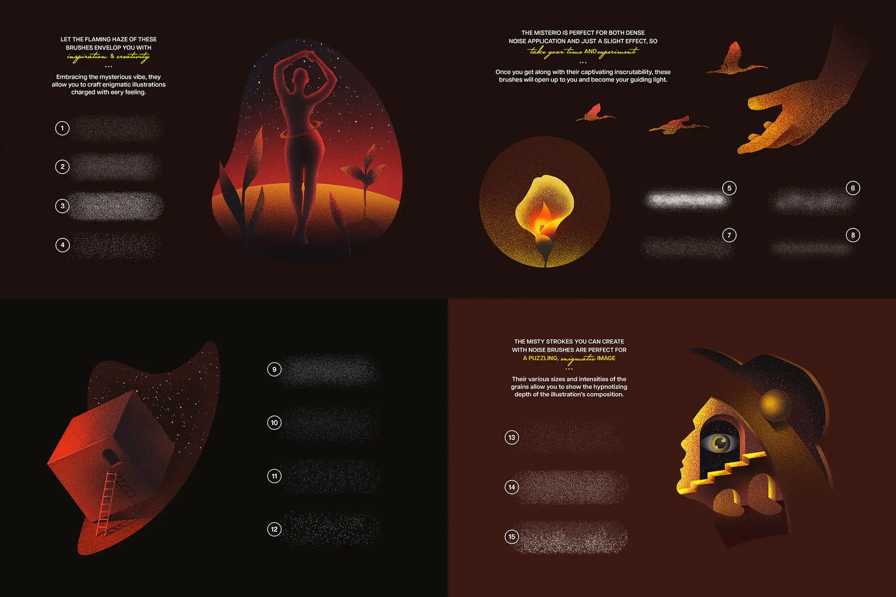 9 in 1 Illustrator Brushes Bundle - YouWorkForThem