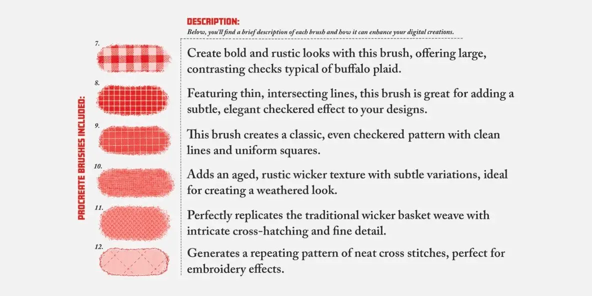 Fabrics Textiles Procreate Brushes - YouWorkForThem