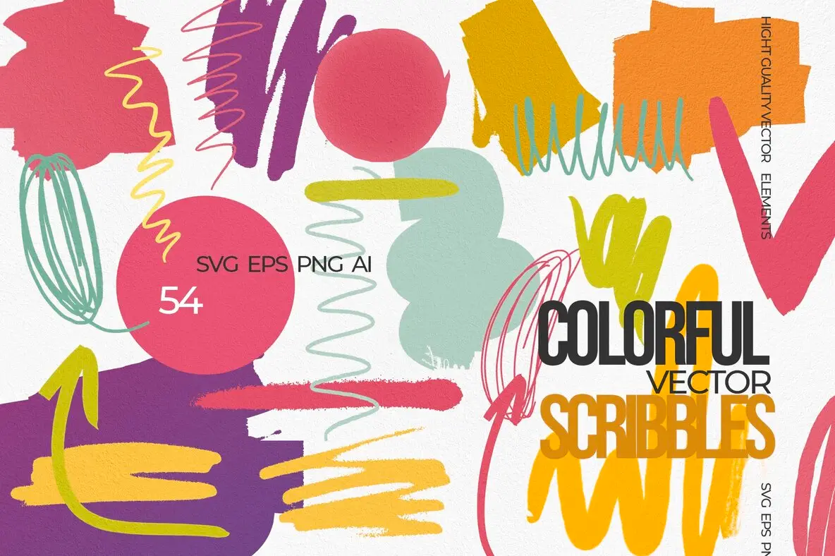 Color Extravaganza Scribbles Graphics - YouWorkForThem