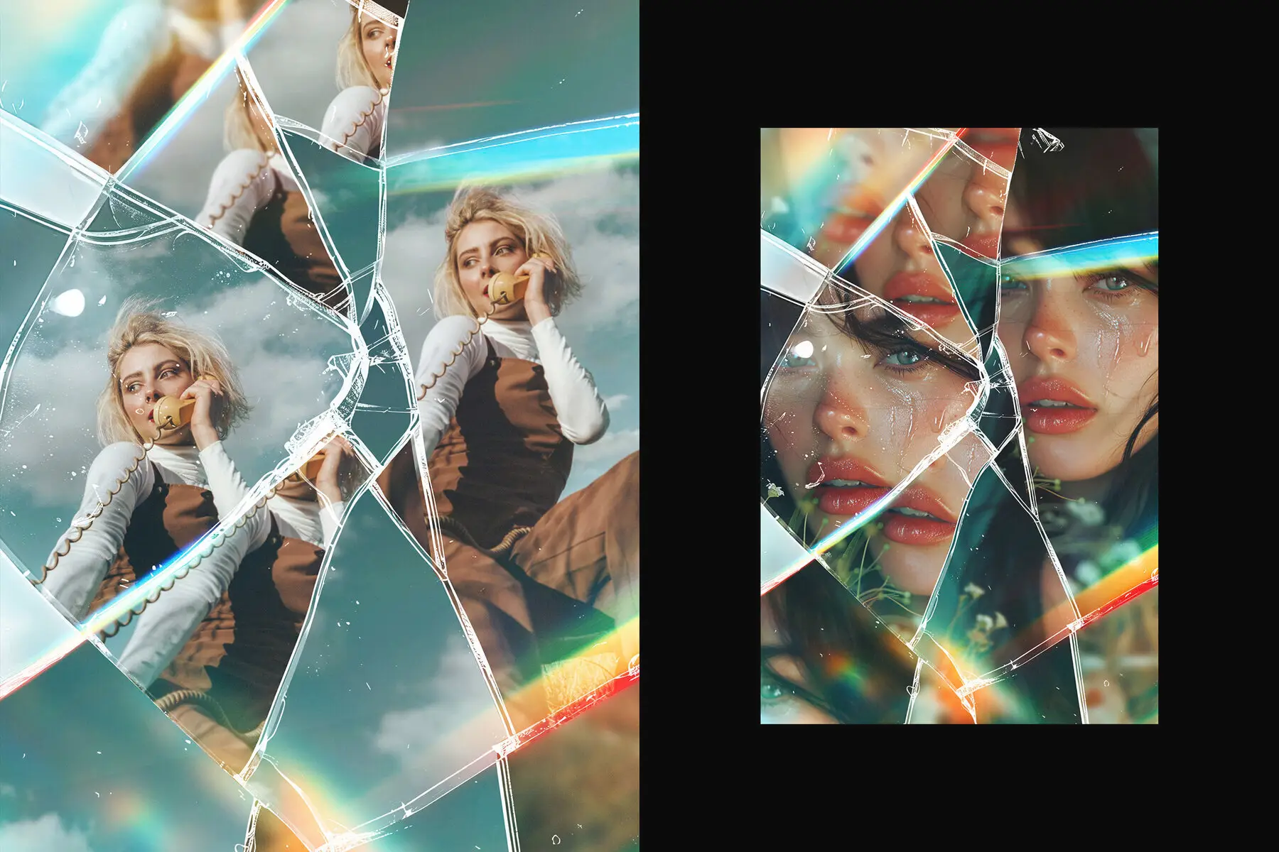 Fractured Broken Glass Photo Effect - YouWorkForThem