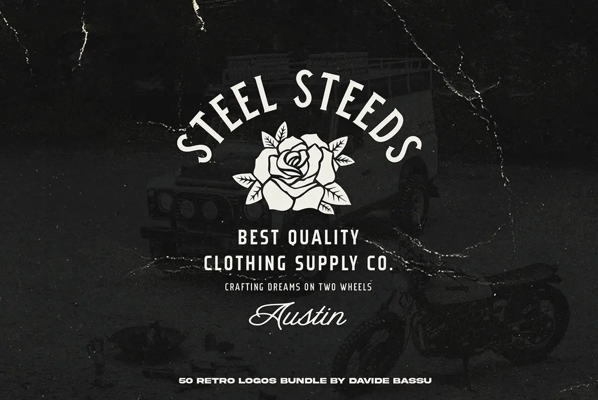 50 Retro Logos Bundle Graphics - YouWorkForThem