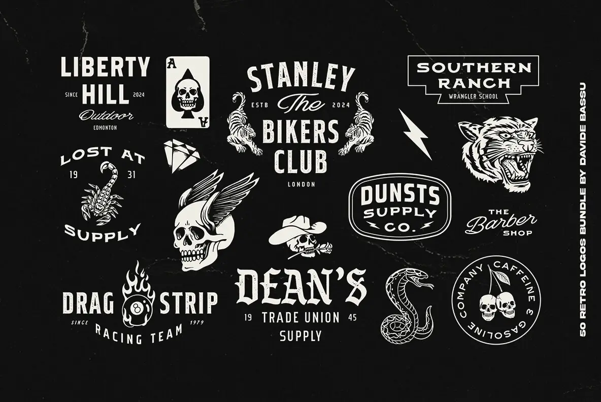 50 Retro Logos Bundle Logos - YouWorkForThem