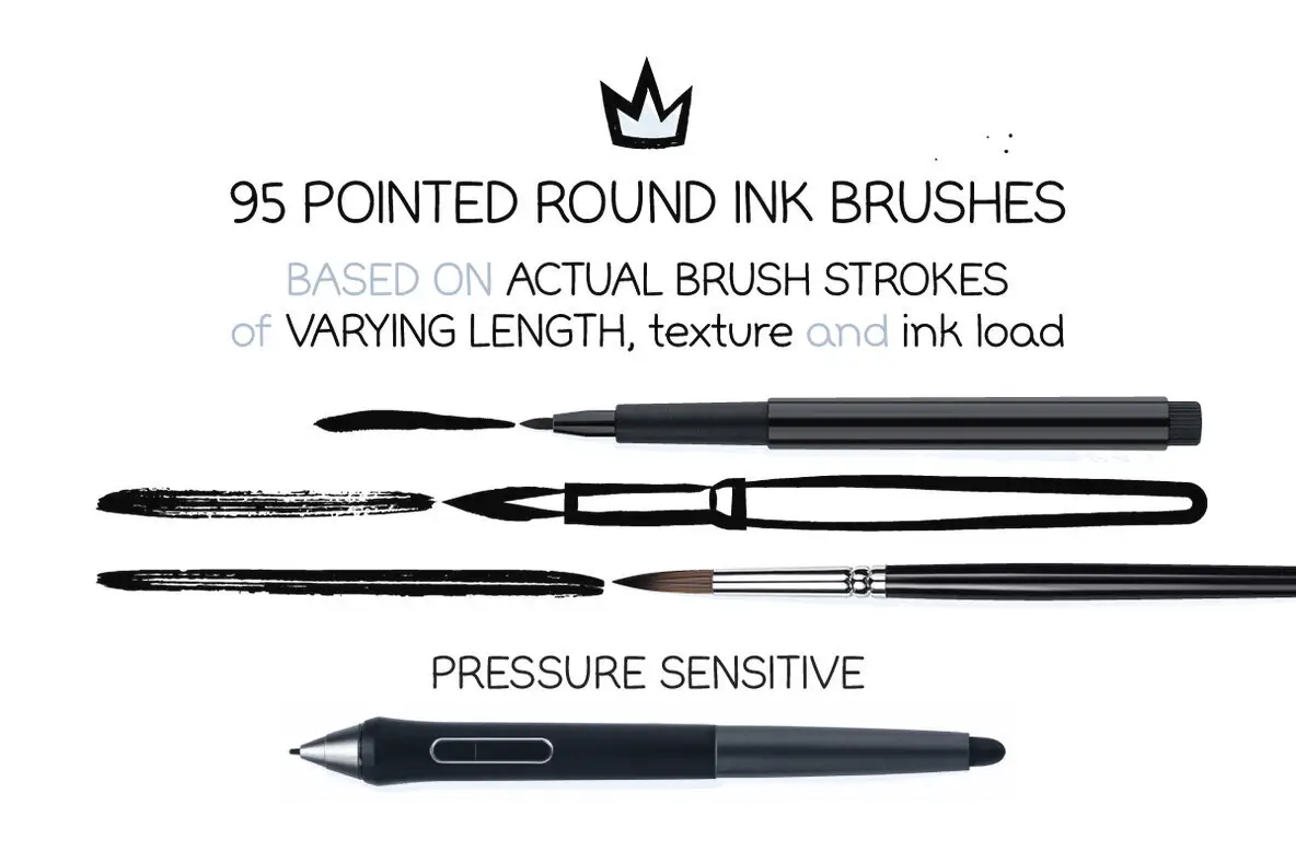Round Ink Brushes and Splatters - YouWorkForThem