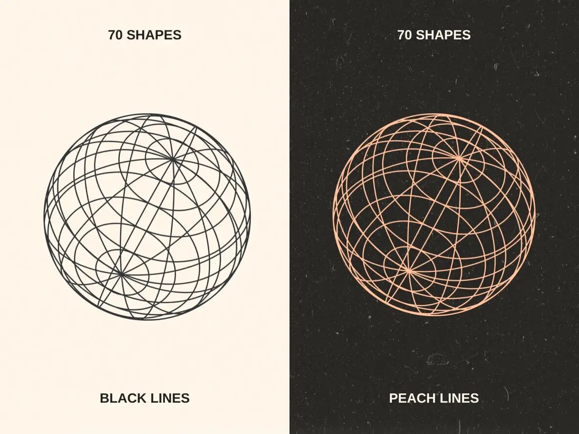 140 Retro Geometry Futuristic Shapes Graphics - YouWorkForThem