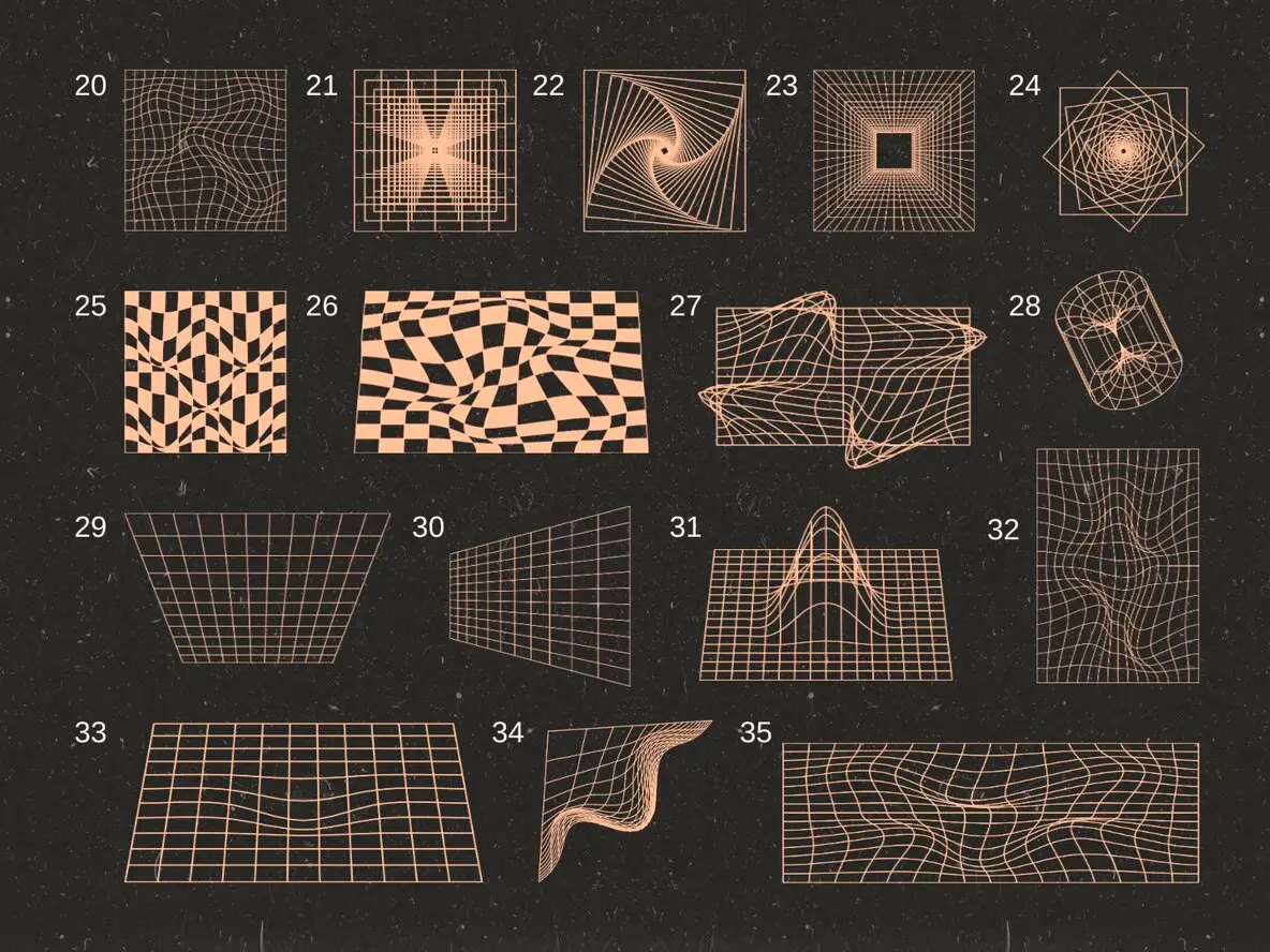 140 Retro Geometry Futuristic Shapes Icons - YouWorkForThem
