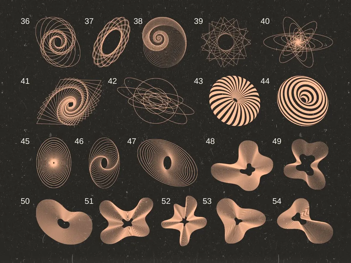 140 Retro Geometry Futuristic Shapes Icons - YouWorkForThem
