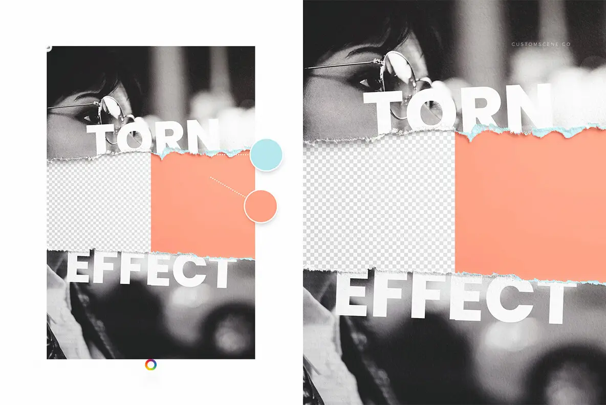Torn Paper Poster Photo Effect Mockup Mockups - YouWorkForThem