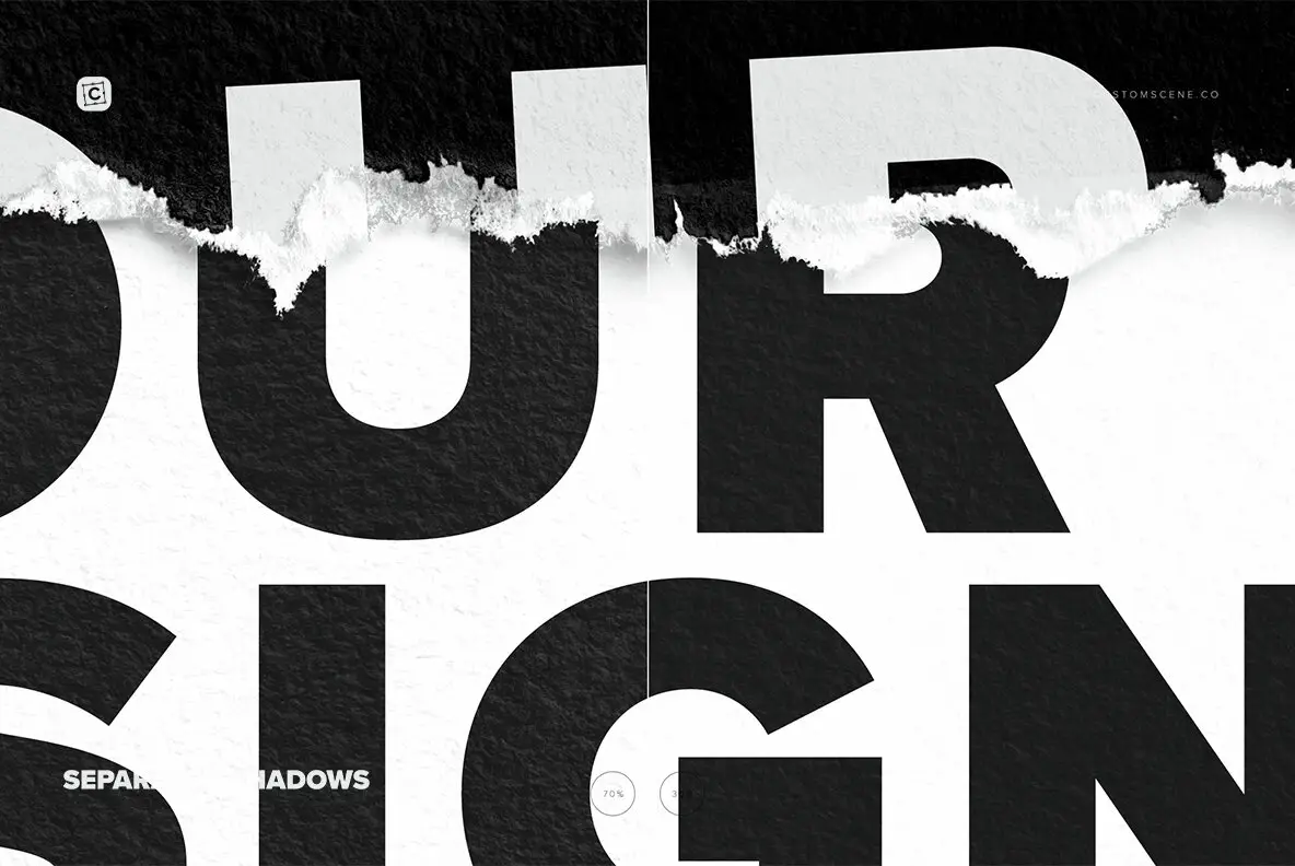 Torn Paper Poster Photo Effect Mockup Font - Fontpath