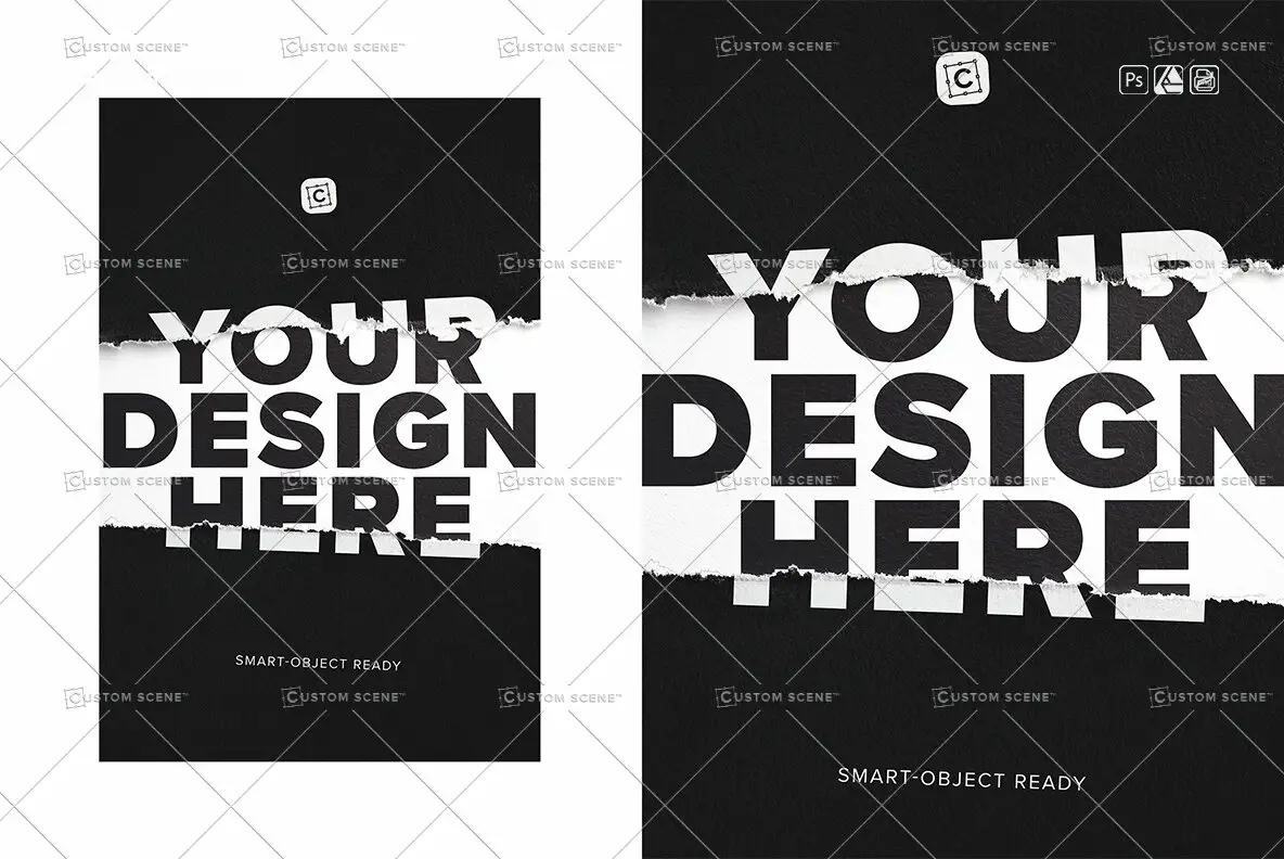 Torn Paper Poster Photo Effect Mockup Font - Fontpath