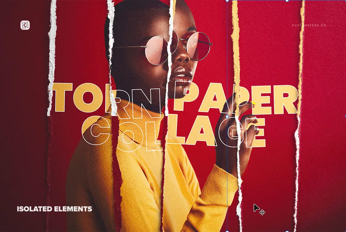 Torn Paper Collage Photo Effect Graphics - YouWorkForThem