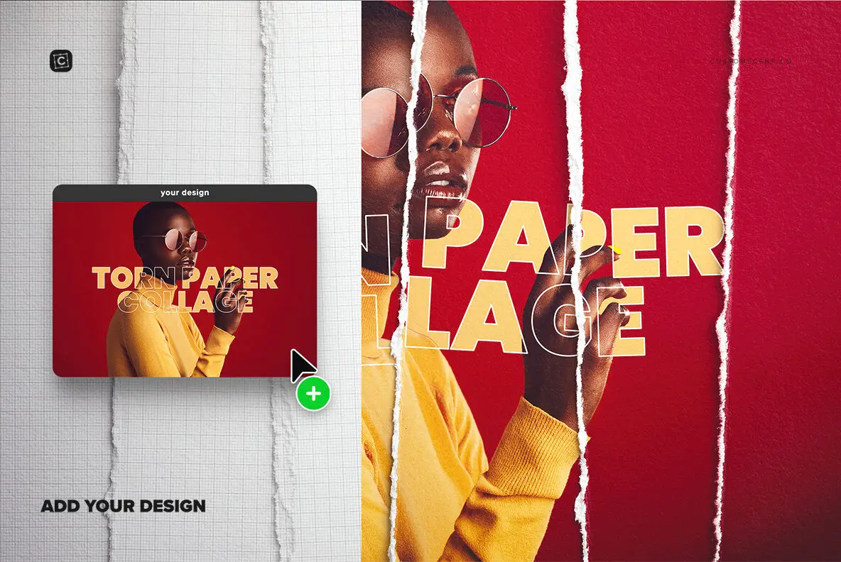 Torn Paper Collage Photo Effect Graphics - YouWorkForThem