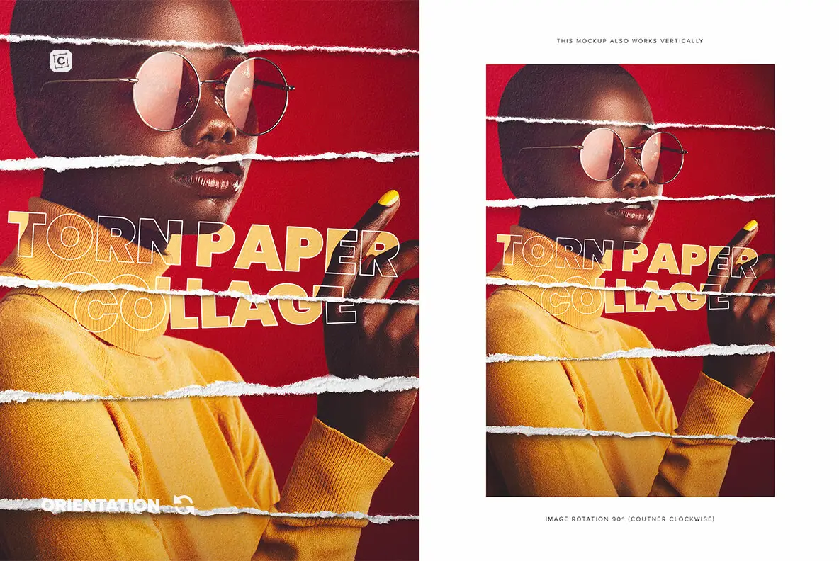 Torn Paper Collage Photo Effect Graphics - YouWorkForThem