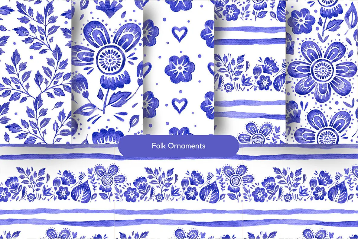 Watercolor Seamless Pattern Bundle Graphics - YouWorkForThem