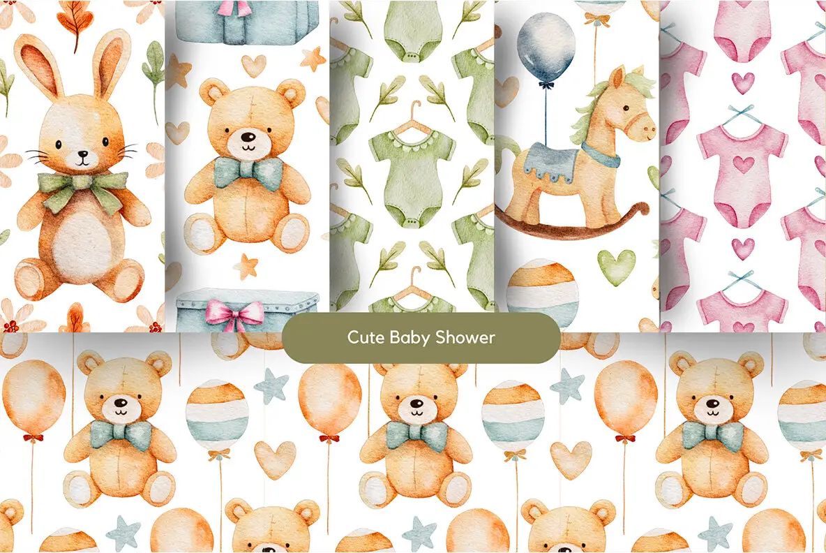 Watercolor Seamless Pattern Bundle Graphics - YouWorkForThem
