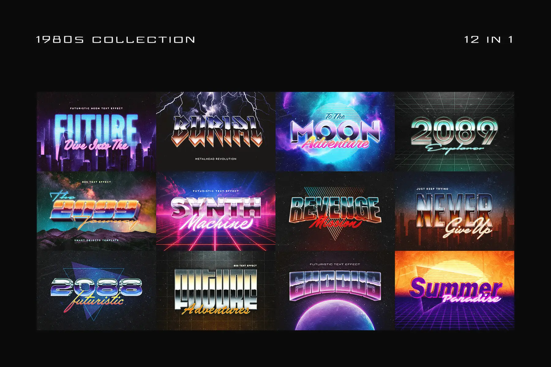 80s Text Effects Collection - YouWorkForThem