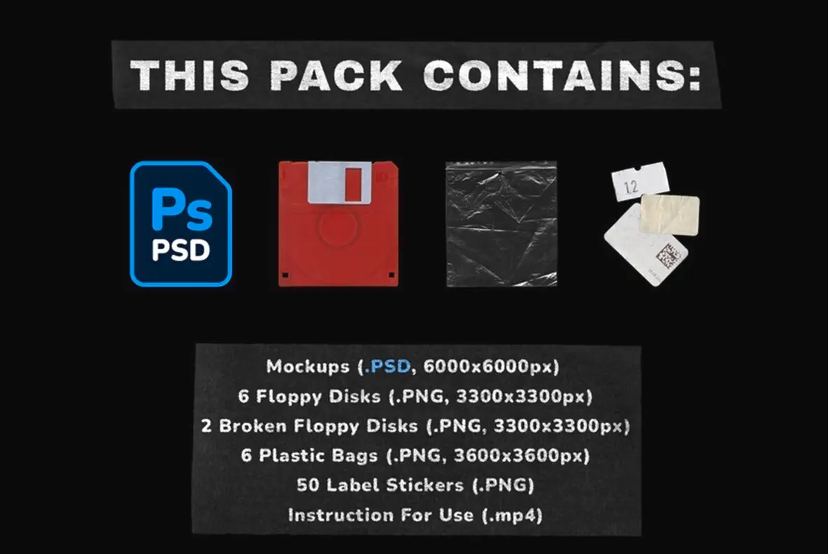 Floppy Disk Cover Mockup Pack Mockups - YouWorkForThem