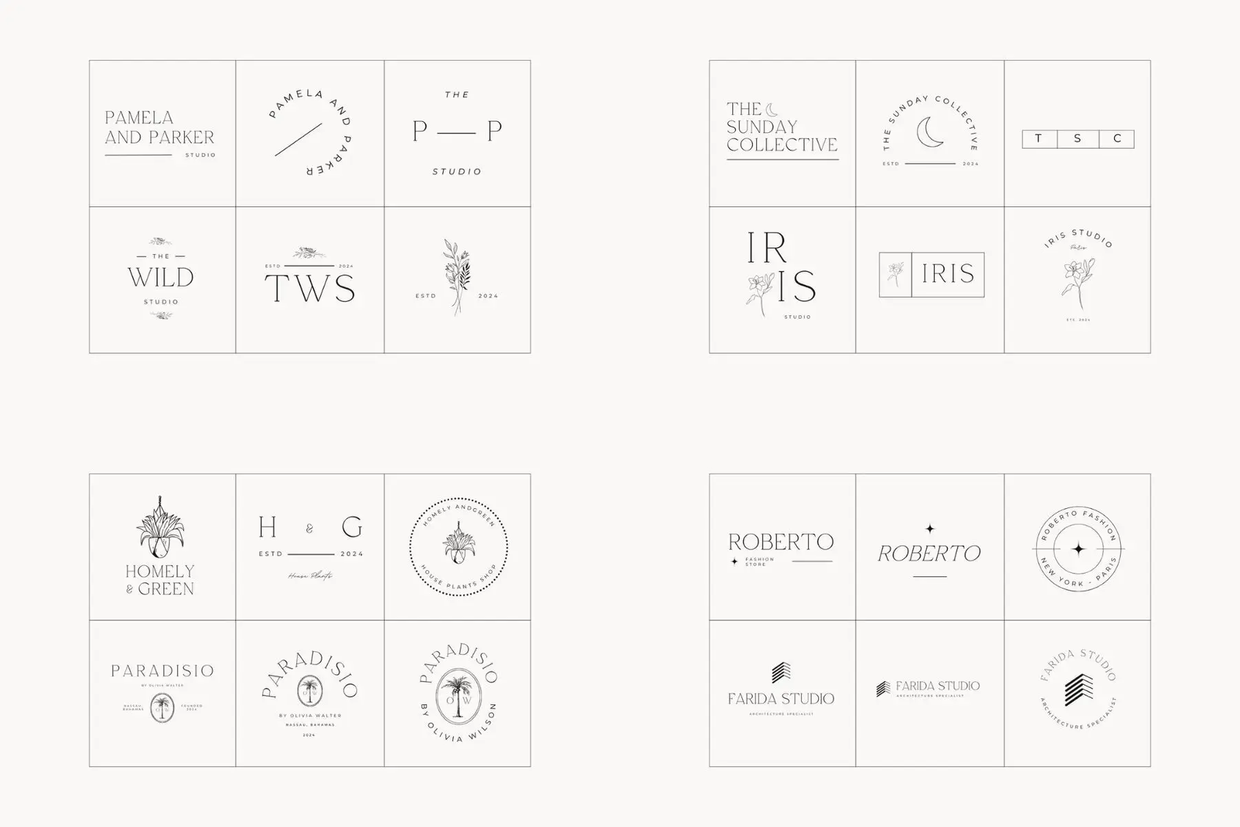 Minimal Logo Kit Bundle Canva Templates Graphics - YouWorkForThem