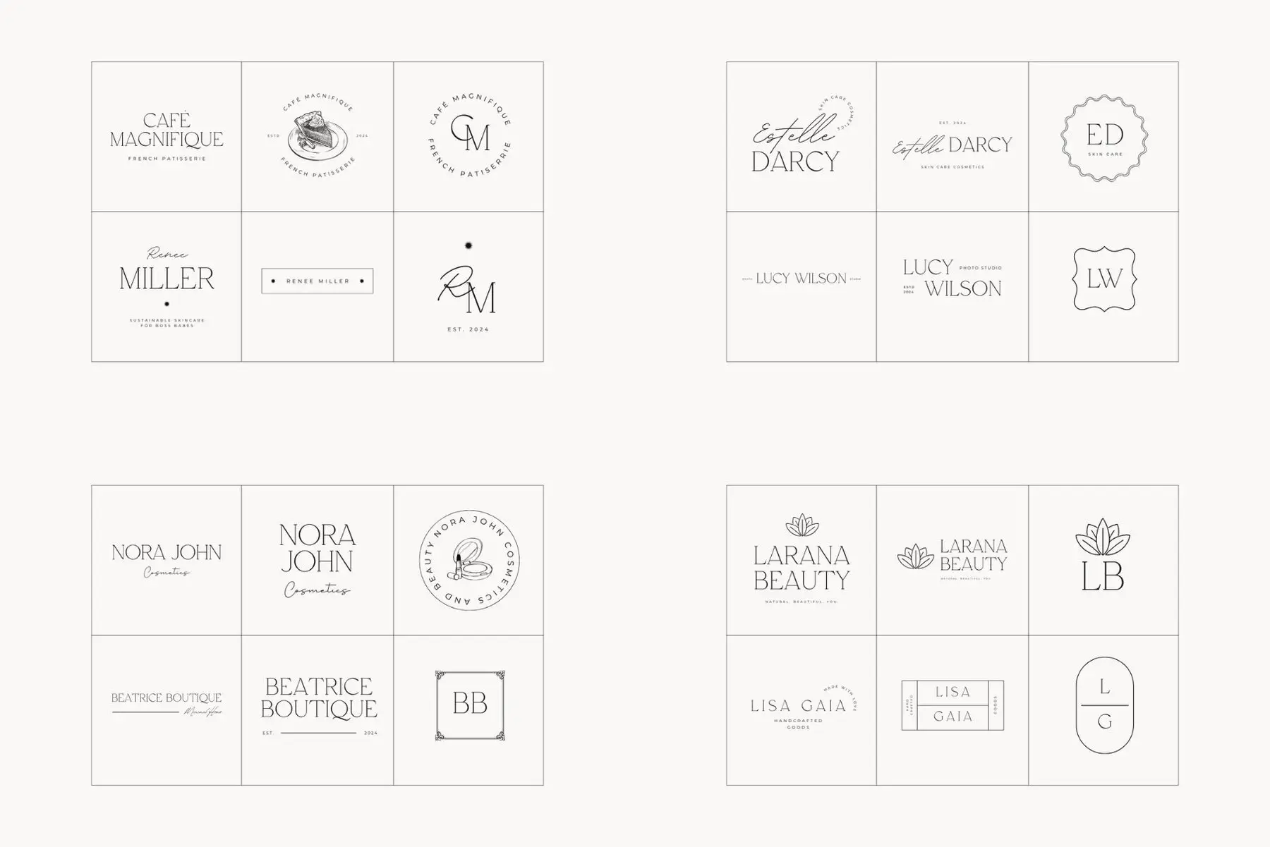 Minimal Logo Kit Bundle Canva Templates Graphics - YouWorkForThem