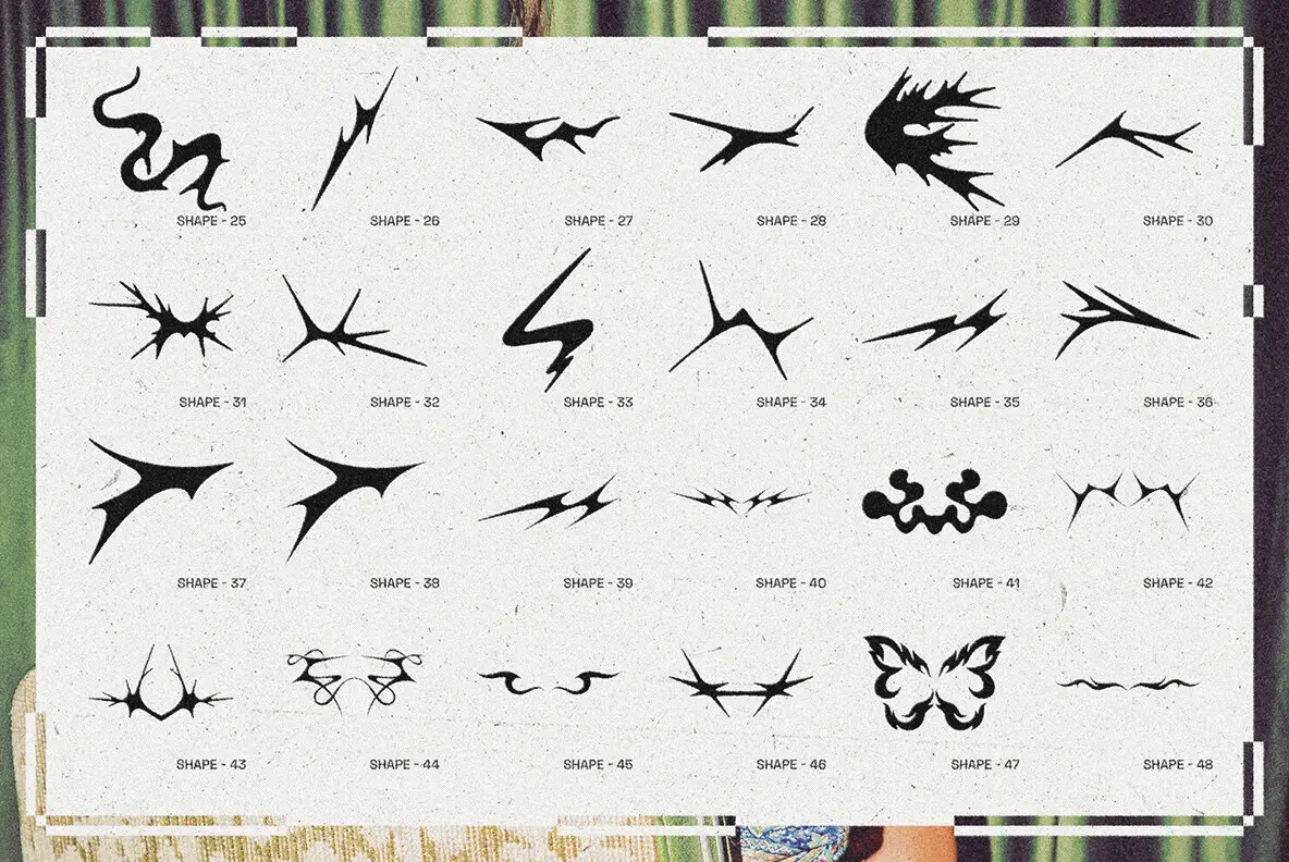 Tribal Future Y2K Graphic Pack Graphics - YouWorkForThem