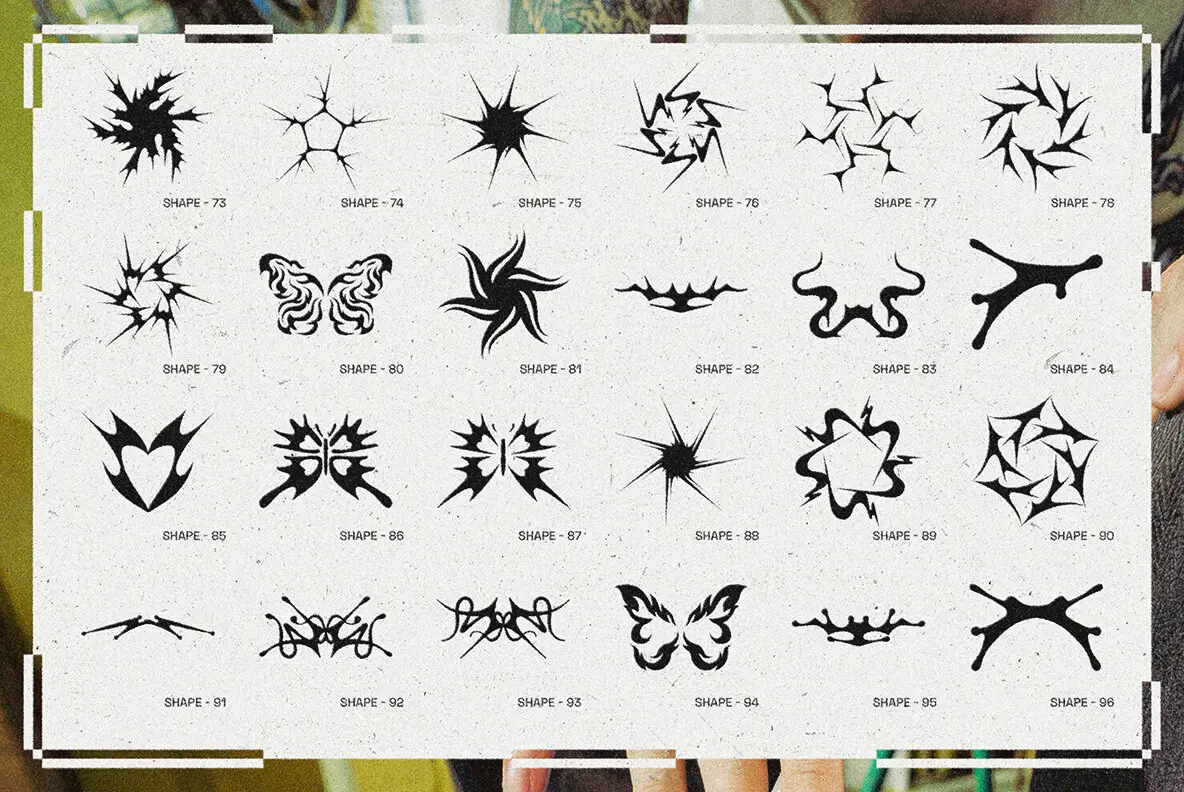 Tribal Future Y2K Graphic Pack Graphics - YouWorkForThem