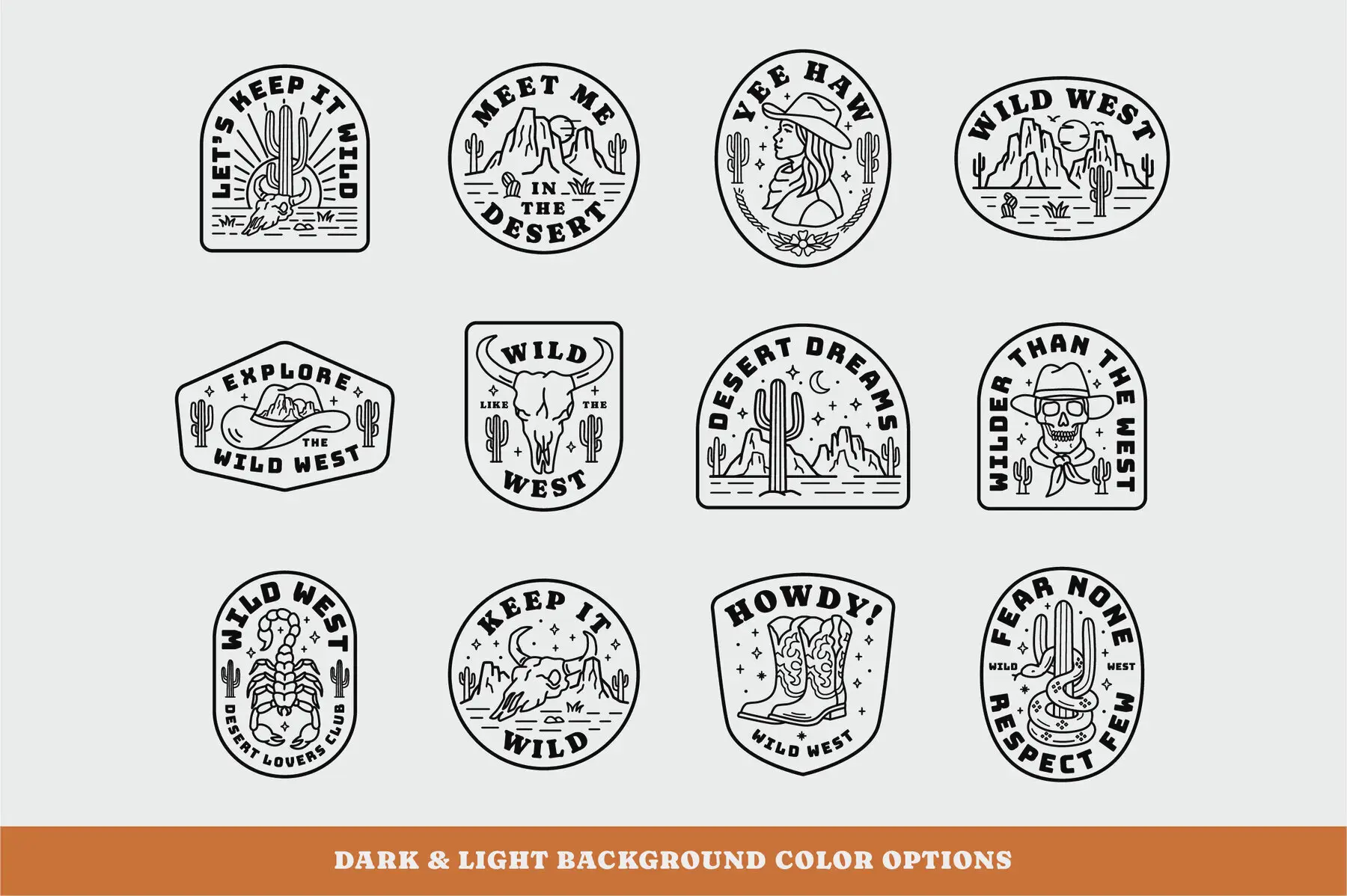 Western Line Art Collection Graphics - YouWorkForThem