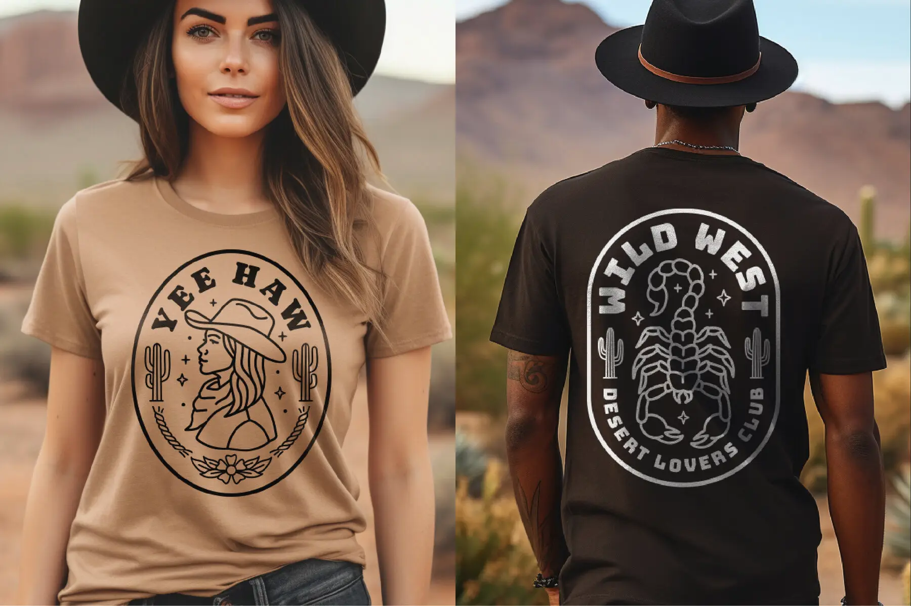 Western Line Art Collection Graphics - YouWorkForThem